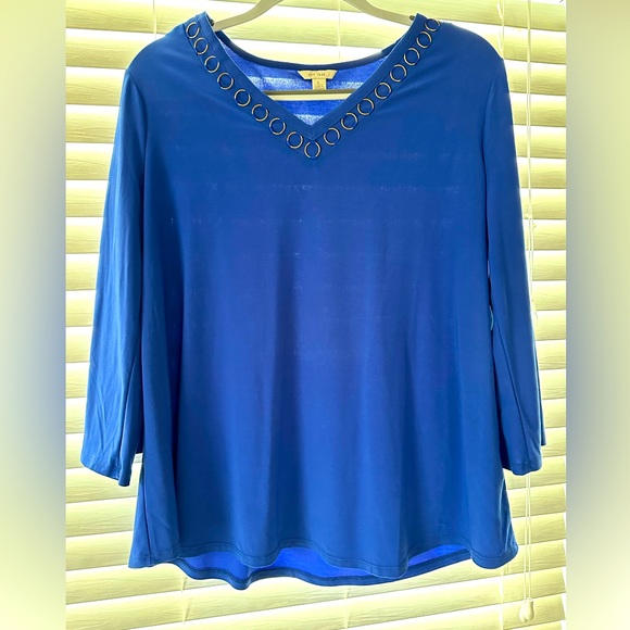 Cato | Tops | Cato Womens Top Blue With Ring Detail | Poshmark